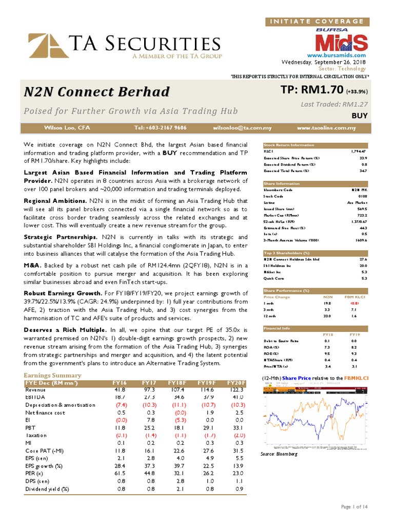 N2N Connect Berhad - Poised For Further26 | PDF | Securities (Finance ...