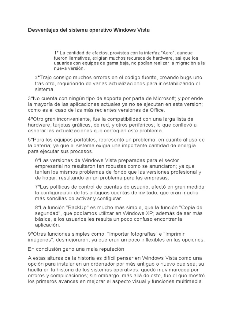 Informática Windows Vista Conclusión | PDF