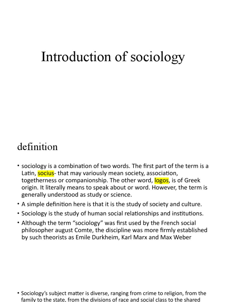 Introduction of Sociology Lec 1 | PDF | Sociology | Society