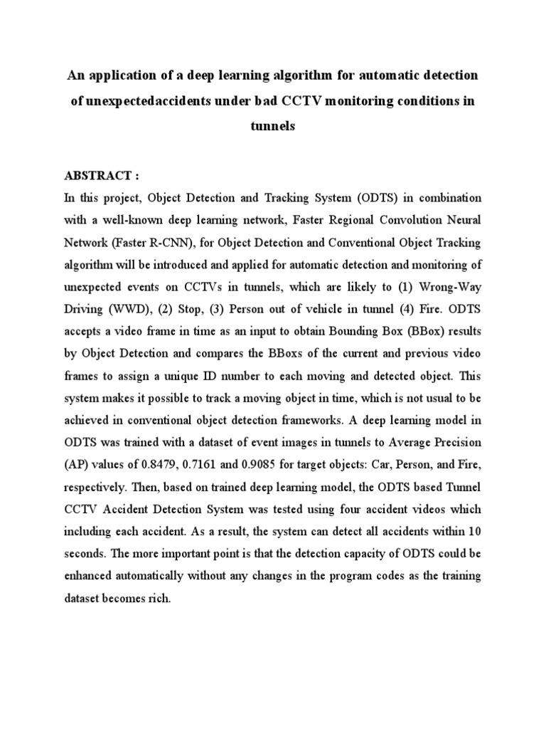 An Application Of A Deep Learning Algorithm For Automatic Detection Of