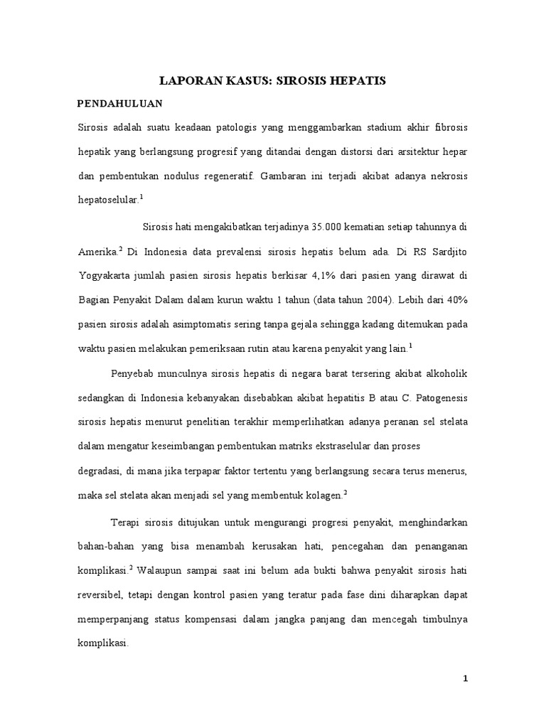 Kasus Sirosis Hepatis: Laporan dan Diskusi | PDF | Kesehatan Holistik