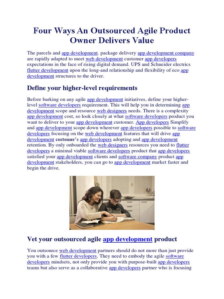 Four Ways An Outsourced Agile Product Owner Delivers Value | PDF | Agile Software Development ...