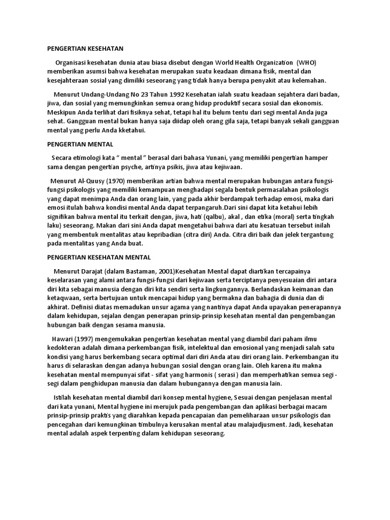 Pengertian Kesehatan | PDF