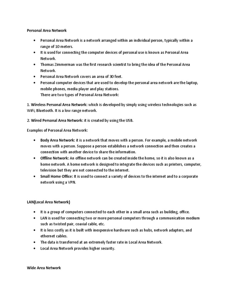 Types of Computer Network | PDF | Computer Network | Wide Area Network