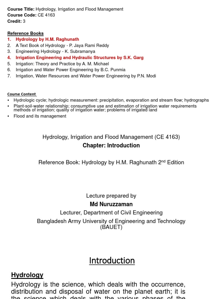 Hydrology And Flood Pdf Precipitation Drainage Basin