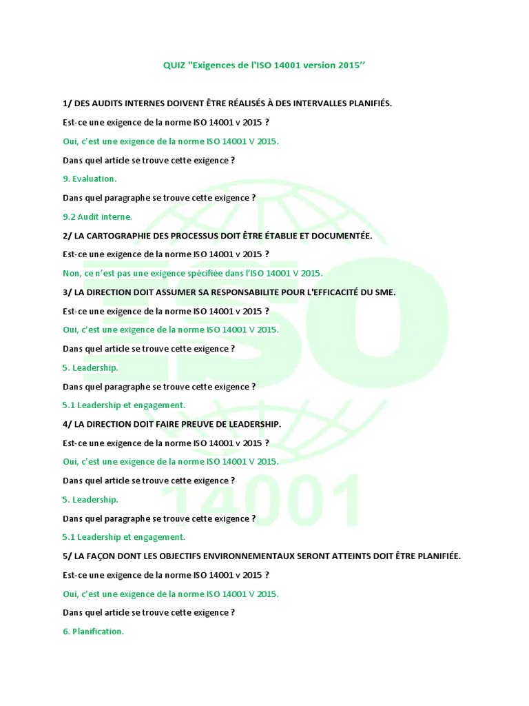 ISO 14001 Version 2015 | PDF | Audit | Business