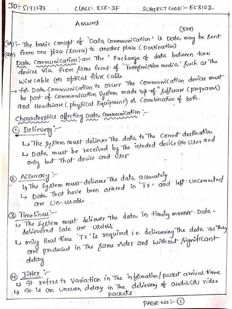 E3 Sem1 MT1 Ec3102 | PDF