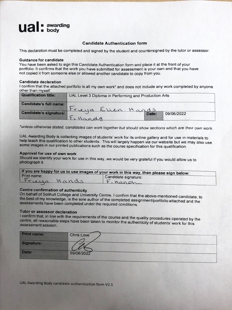 Candidate Authentication Form 1 | PDF