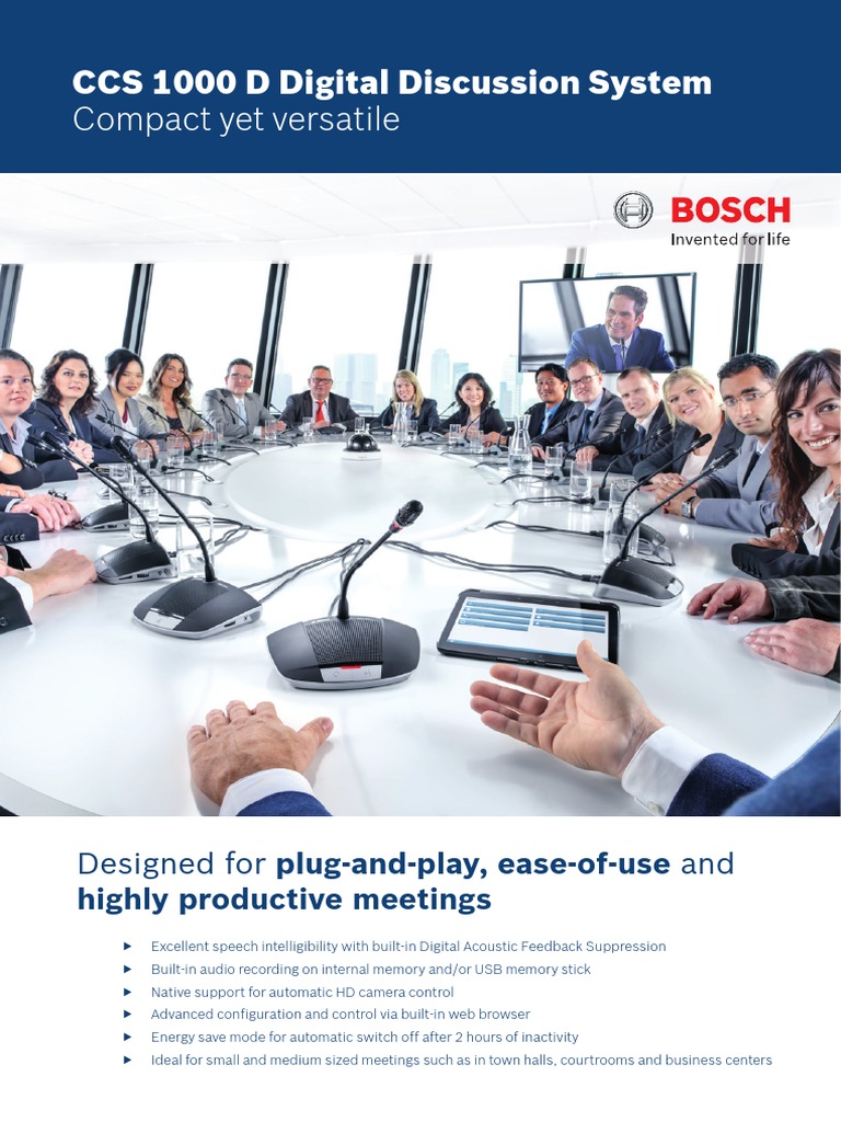 Compact Yet Versatile: CCS 1000 D Digital Discussion System | PDF ...