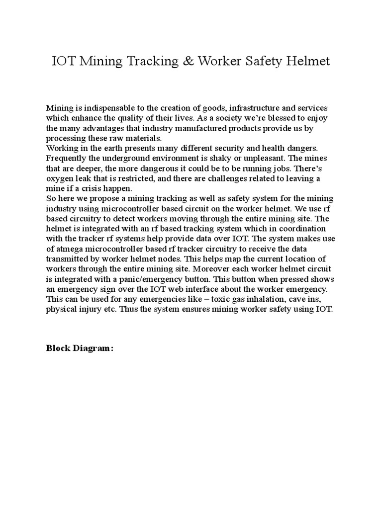 Safety Helmet Projects Iot | PDF