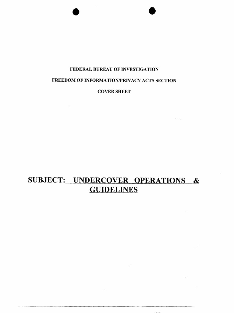 FBI Undercover Operations Part01 | PDF | Federal Bureau Of ...