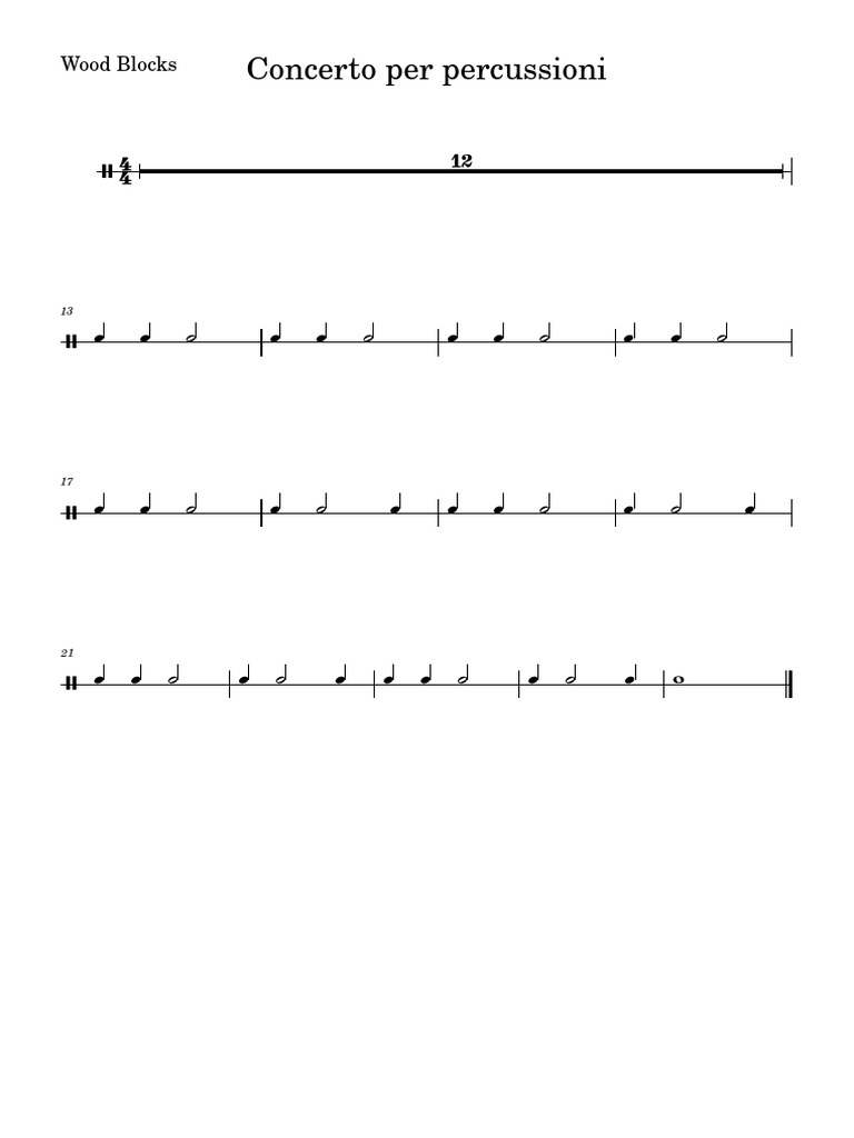 Concerto Per Percussioni-Wood Blocks | PDF