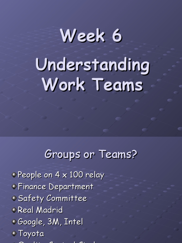 Week 6 Groups and Teams | Download Free PDF | Conformity | Group ...