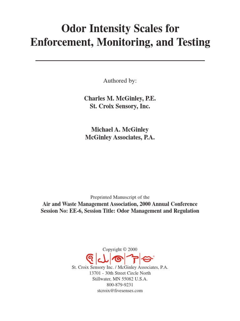 28 Odor Intensity Scales | PDF | Odor | Perception