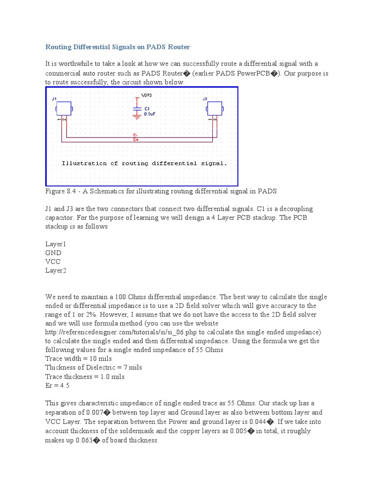 Differential Pair Routing and Impedence Matching in Pads Router | PDF | Electrical Impedance ...