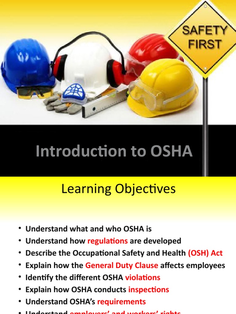 Introduction To OSHA - NECC | Download Free PDF | Occupational Safety ...