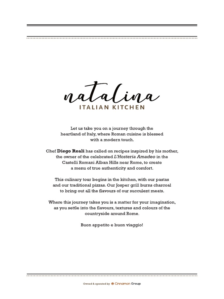 Natalina Food Menu | PDF