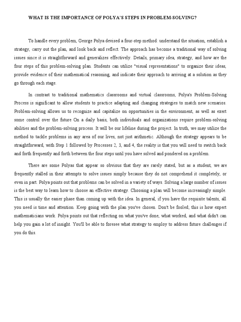 What Is The Importance of Polya | PDF