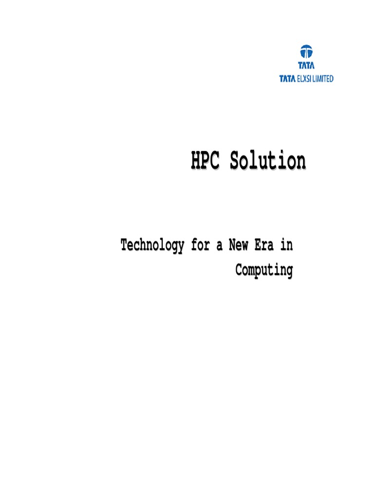 Tata HPC Aman | PDF | Supercomputer | Computer Cluster