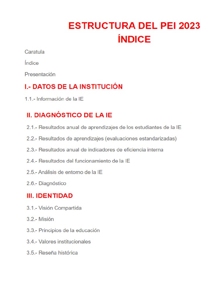 Estructura Del PEI | PDF