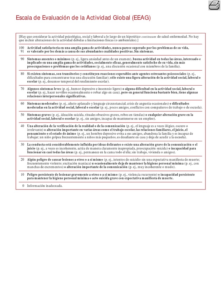 Escala EEAG | PDF | Suicidio | Depresión (estado de ánimo)