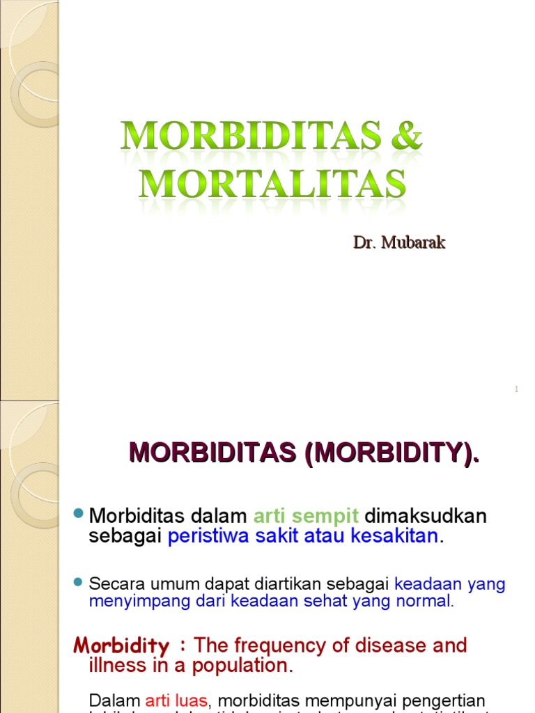Morbiditas Dan Mortalitas Beserta Komponenya | PDF | Sains & Matematika
