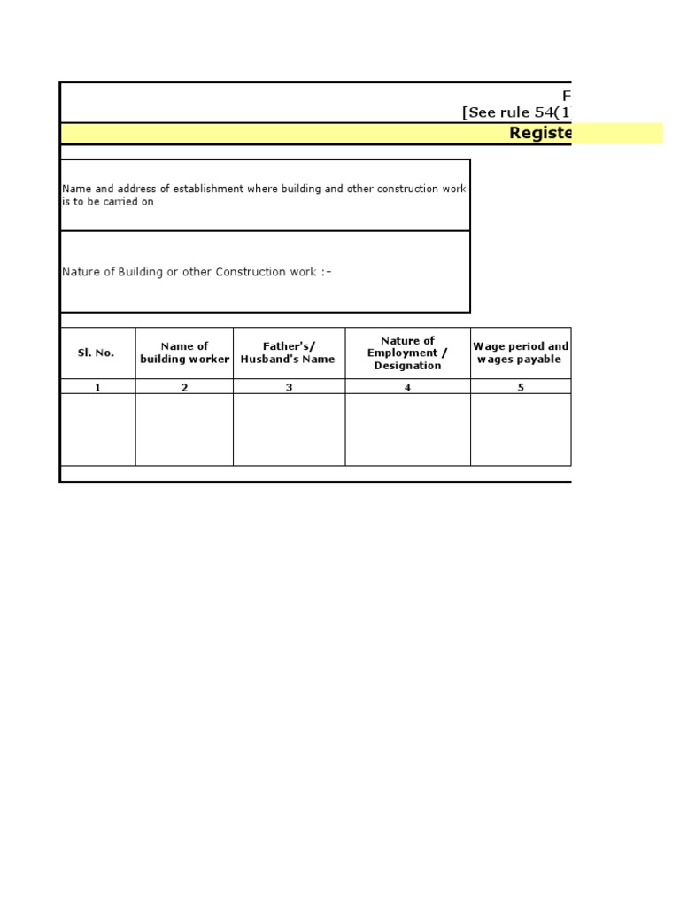 Advance Register for Construction Work | PDF