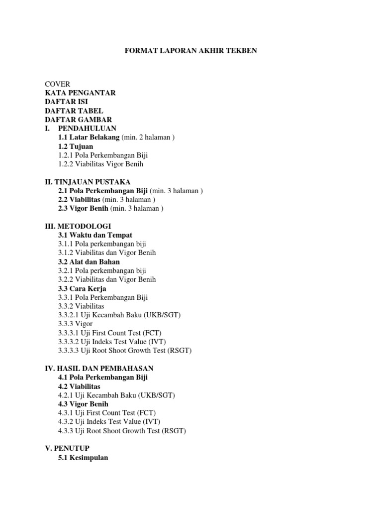 Format Laporan Akhir Tekben 1 | PDF