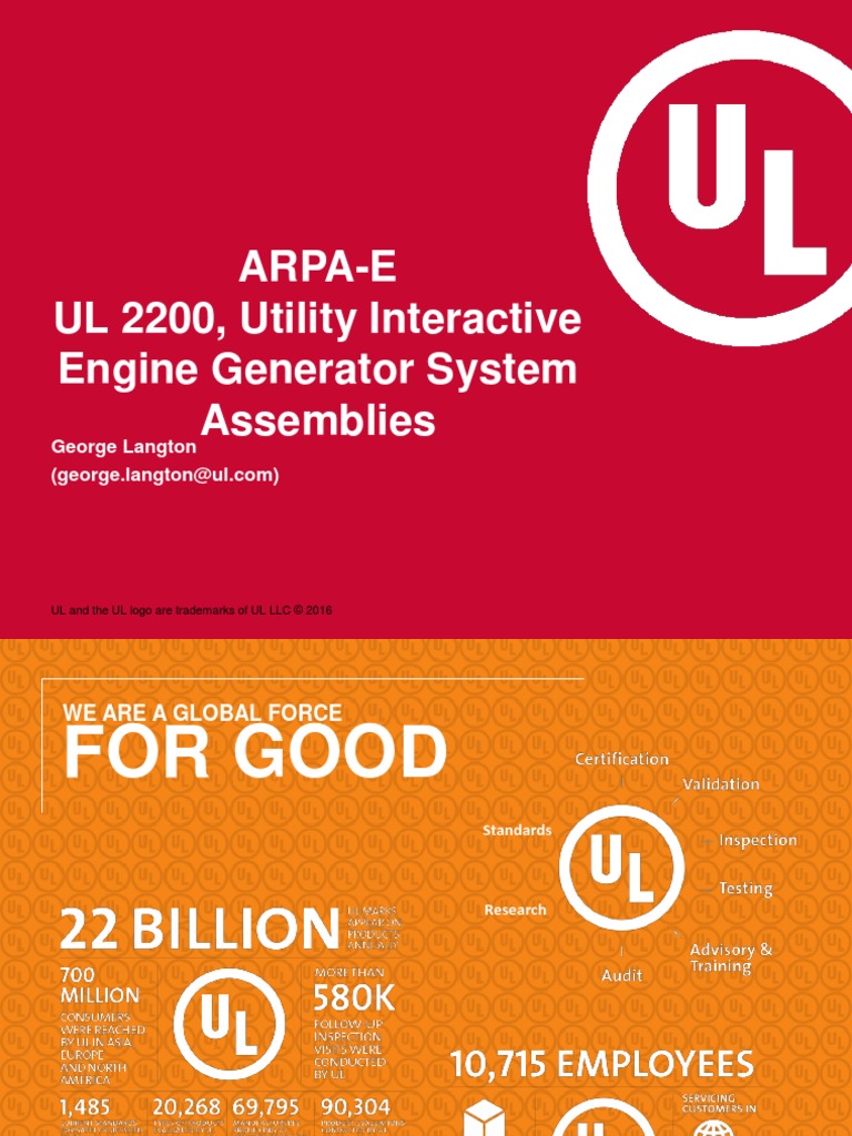 Arpa-E UL 2200, Utility Interactive Engine Generator System Assemblies ...