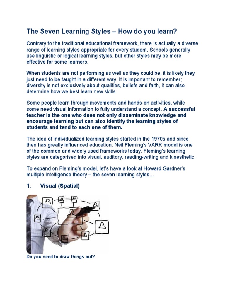 The Seven Learning Styles | PDF | Learning Styles | Learning