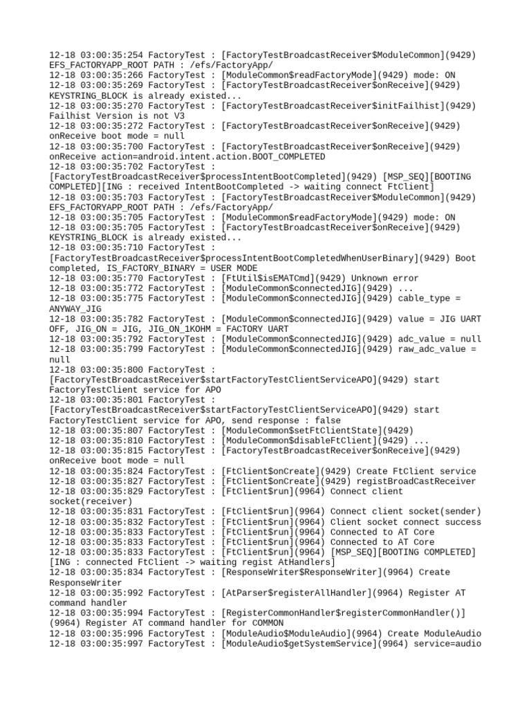 First Boot Log | PDF