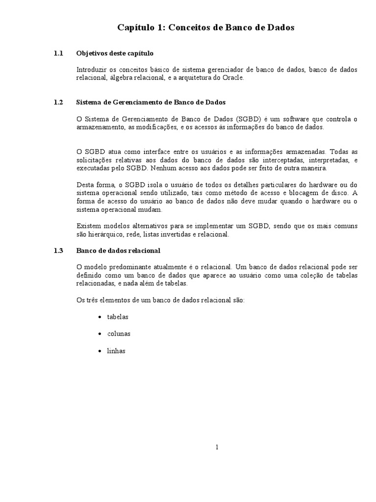 Apostila Banco de Dados Oracle | PDF | Bancos de dados | SQL