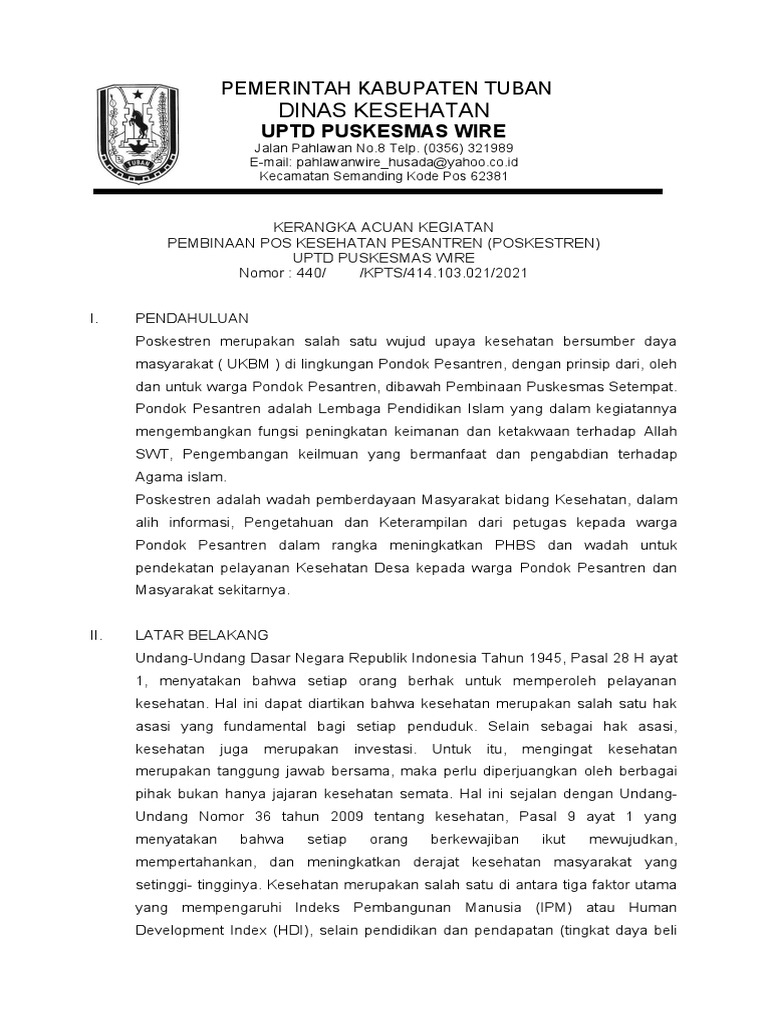 KAK Pembinaan Poskestren | PDF
