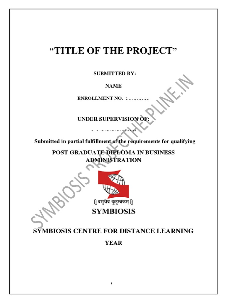 Symbiosis Sample Project Report | PDF | Retail | Brand