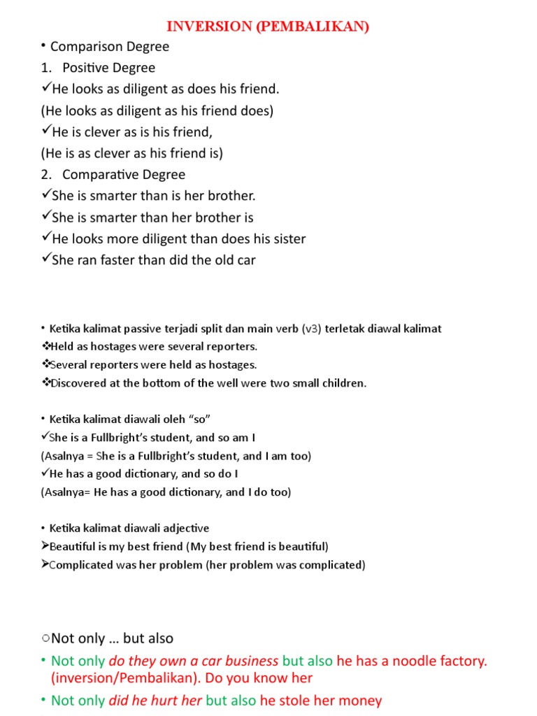 Inversion (Pembalikan) | PDF | Verb | Adverb