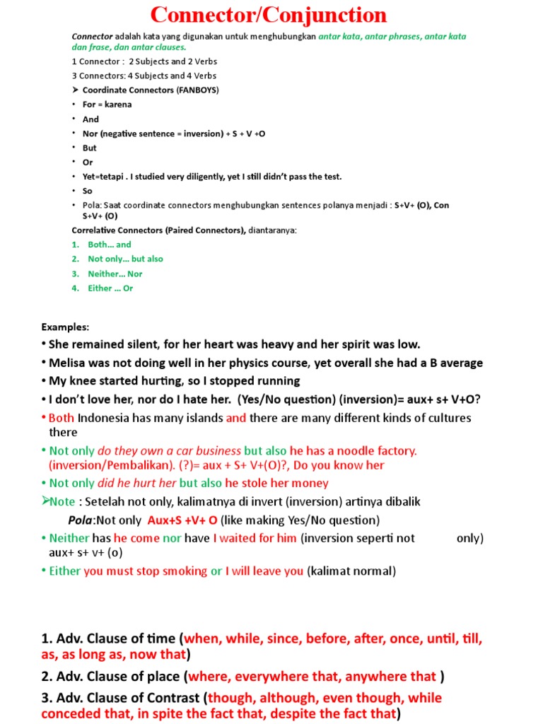 Connector Adalah Kata Yang Digunakan Untuk Menghubungkan | PDF ...