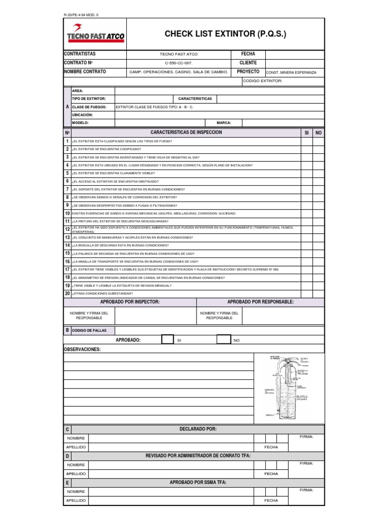 Check List-Extintor (PQS) | PDF