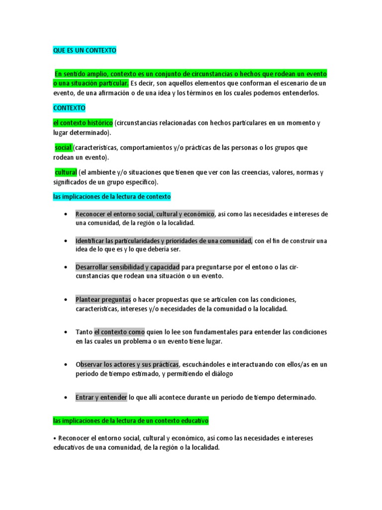 Que Es Un Contexto | PDF