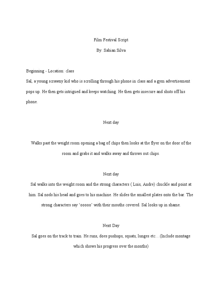 Film Festival Script | PDF