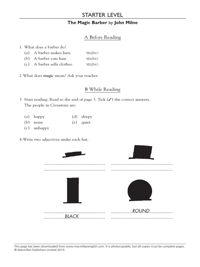 The Magic Barber Worksheet | PDF