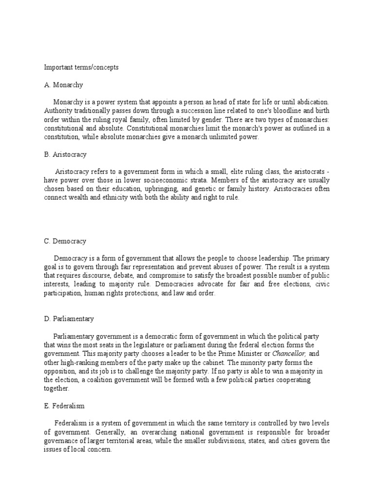 Unlocking of Important Terms | PDF | Politics | Social Science