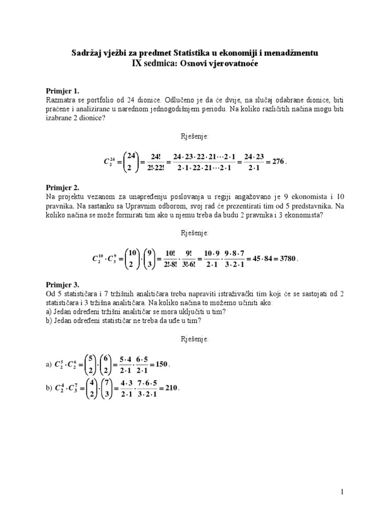 Zadaci Iz Statistike | PDF
