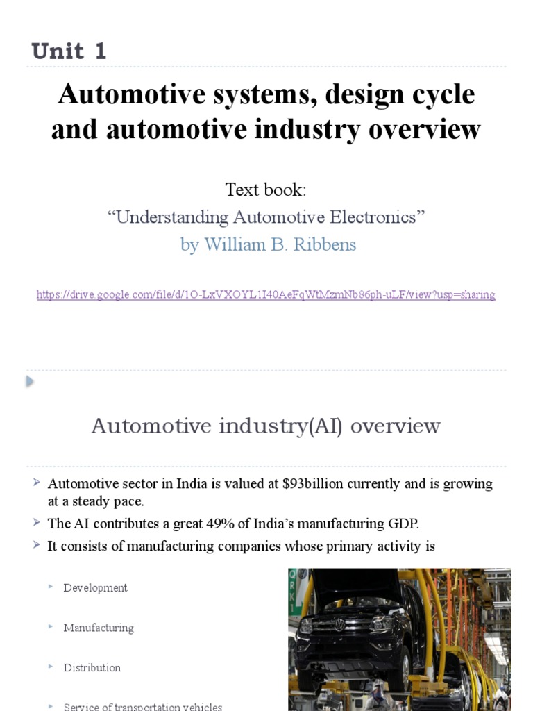 Automotive Systems, Design Cycle and Automotive Industry Overview | PDF ...