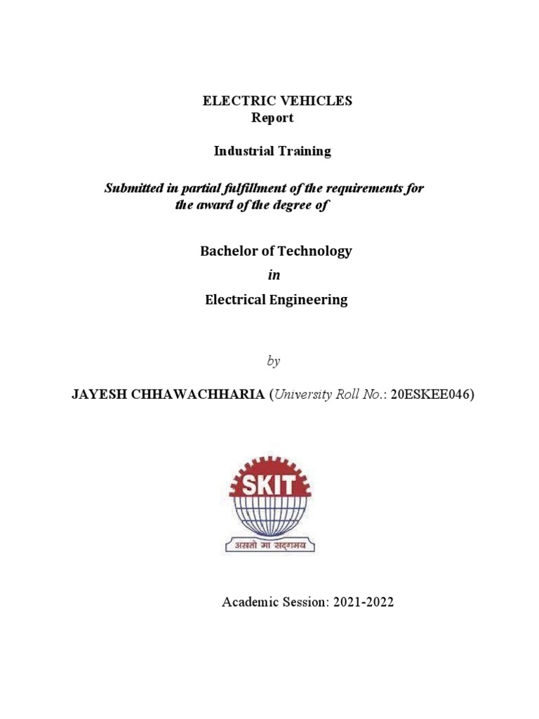 Electric Vehicles Lab Report | PDF | Rechargeable Battery | Plug In Hybrid