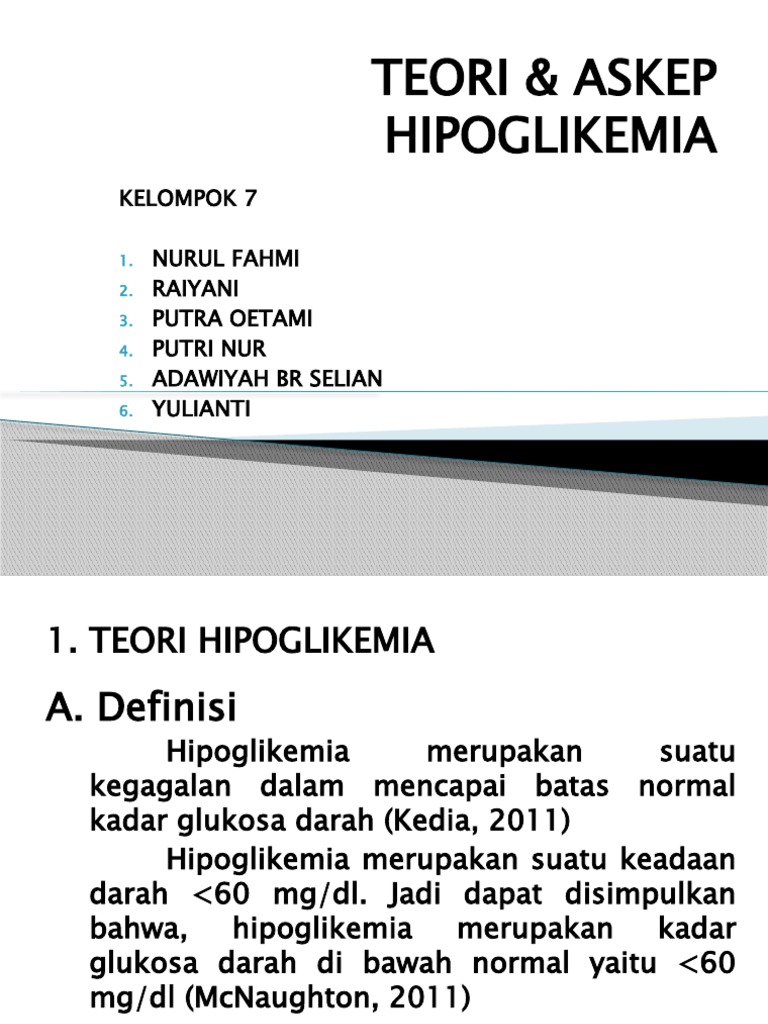 Tatalaksana Hipoglikemia pada Pasien | PDF