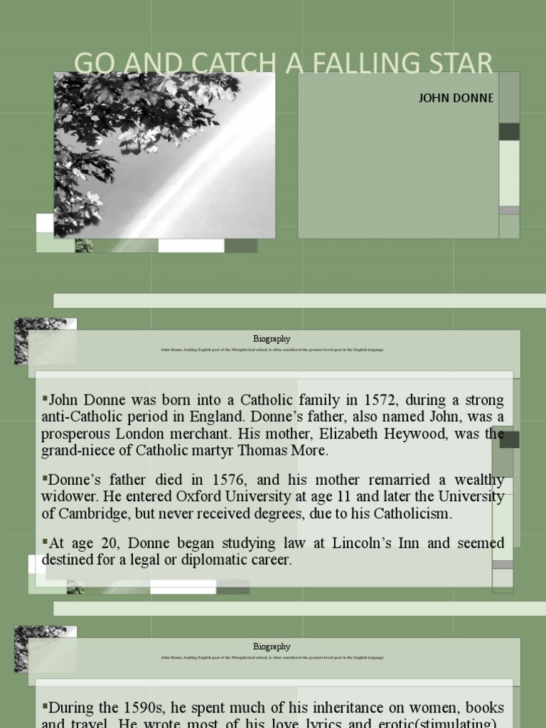 John Donne's "Go and Catch a Falling Star" | PDF | Poetry