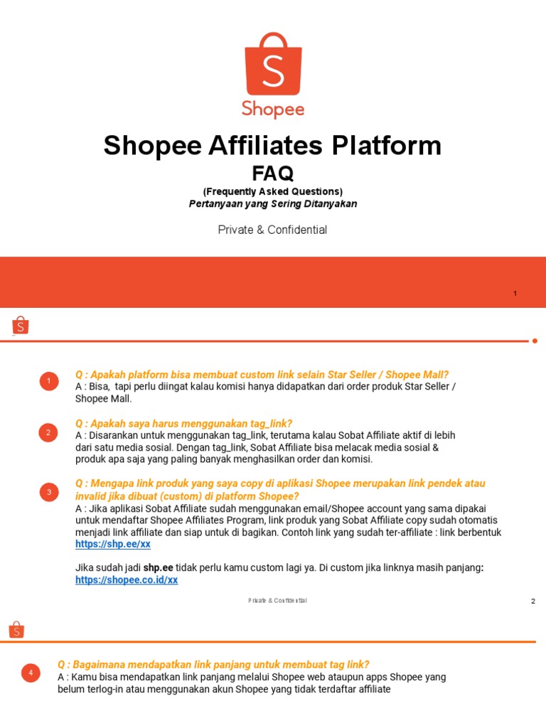 FAQ Shopee Affiliates Platform | PDF