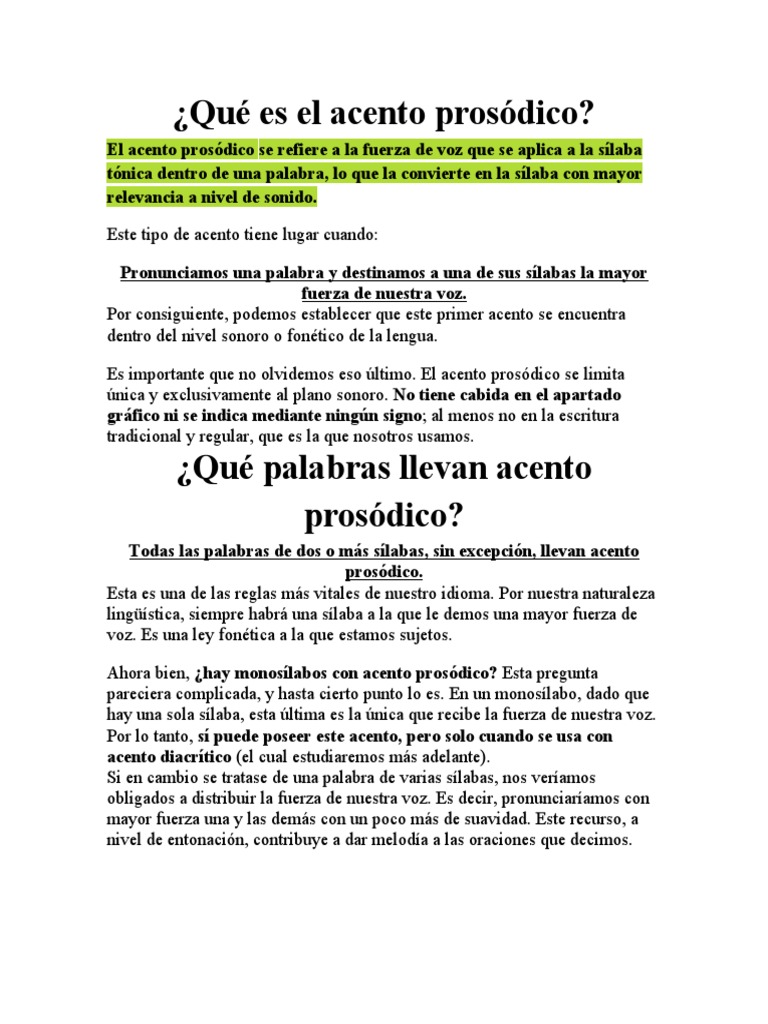 Qué Es El Acento Prosódico | PDF | Idiomas | Voz humana