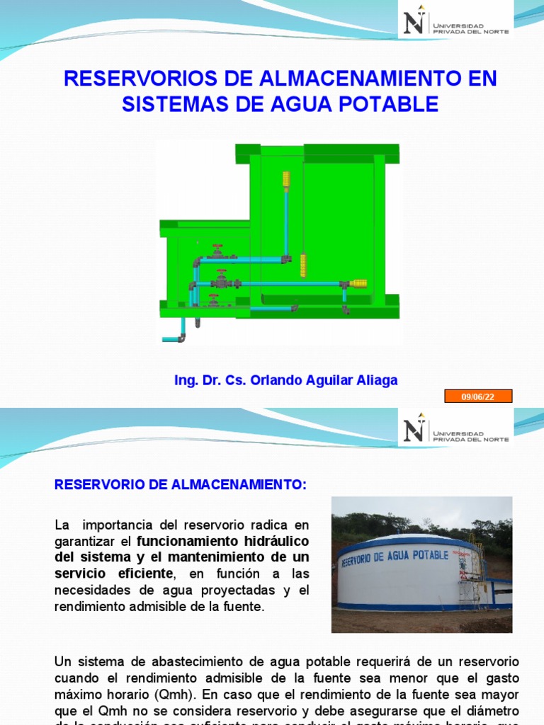 Reservorios en Sistemas de Agua Potable | PDF | Agua | Reservorio