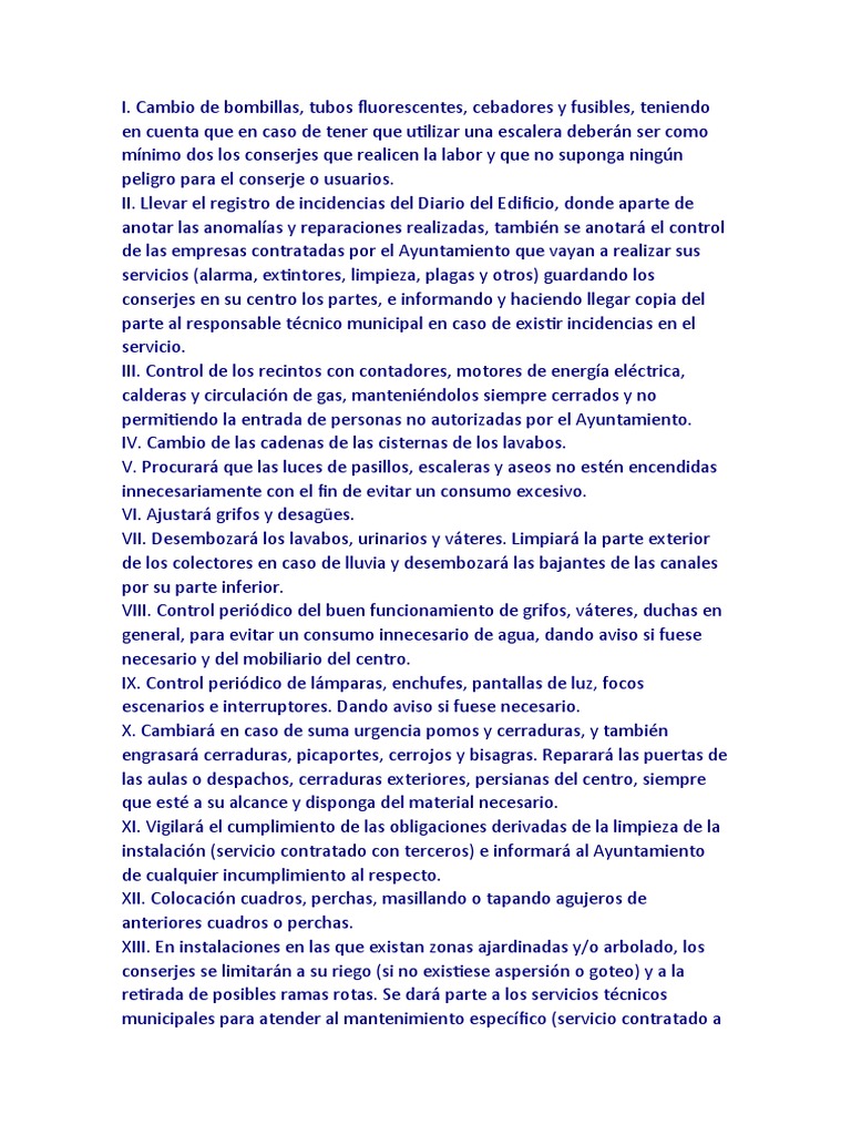 FUnciones de Un Bedel | PDF | Ingeniería de Edificación | Bienes ...